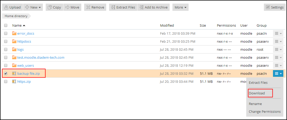 How to download website backup using plesk control panel - Diadem Technologies : Support ...